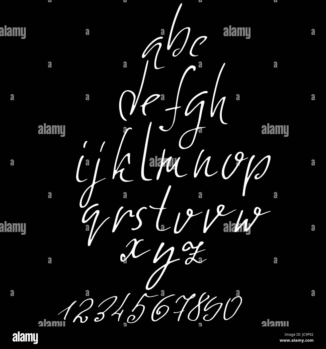 Hand drawn elegant calligraphy font. Modern brush lettering. Grunge ...