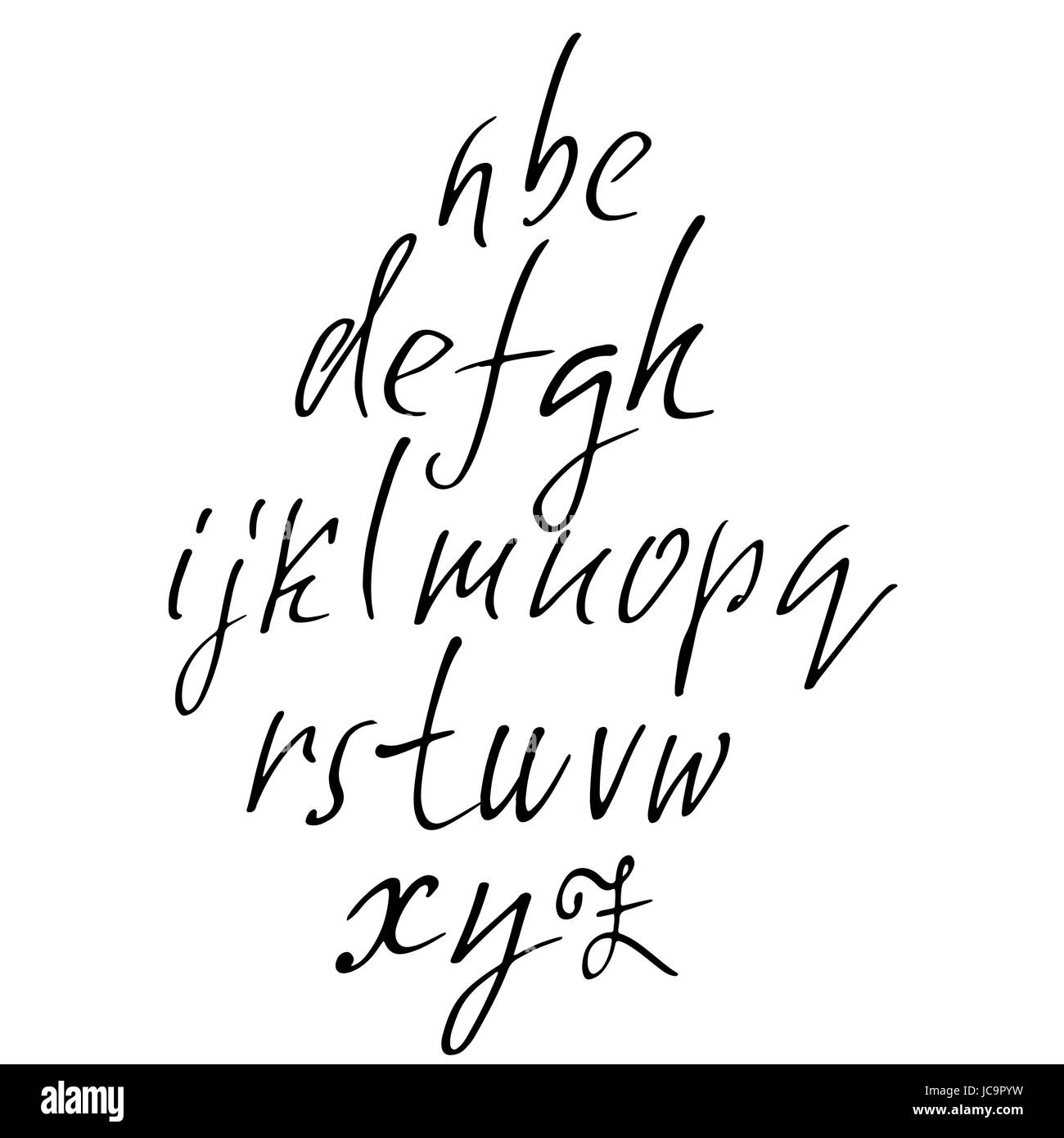 Hand drawn elegant calligraphy font. Modern brush lettering. Grunge ...