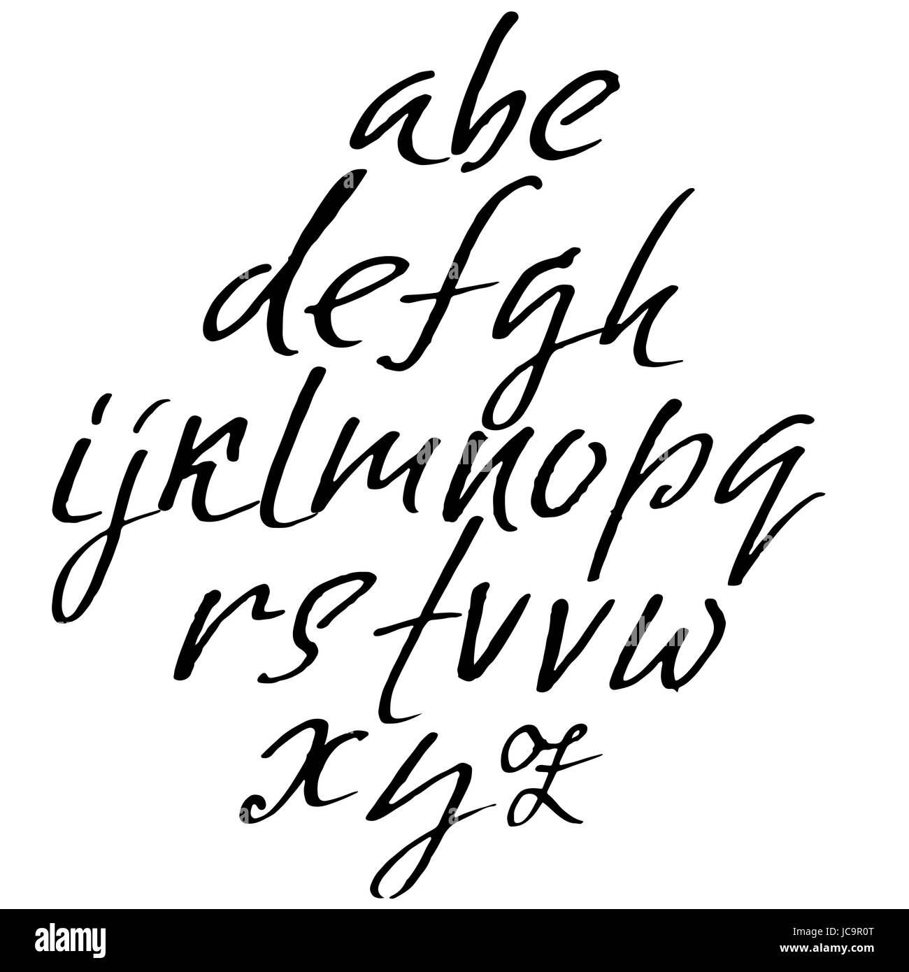 Hand drawn elegant calligraphy font. Modern brush lettering. Grunge ...