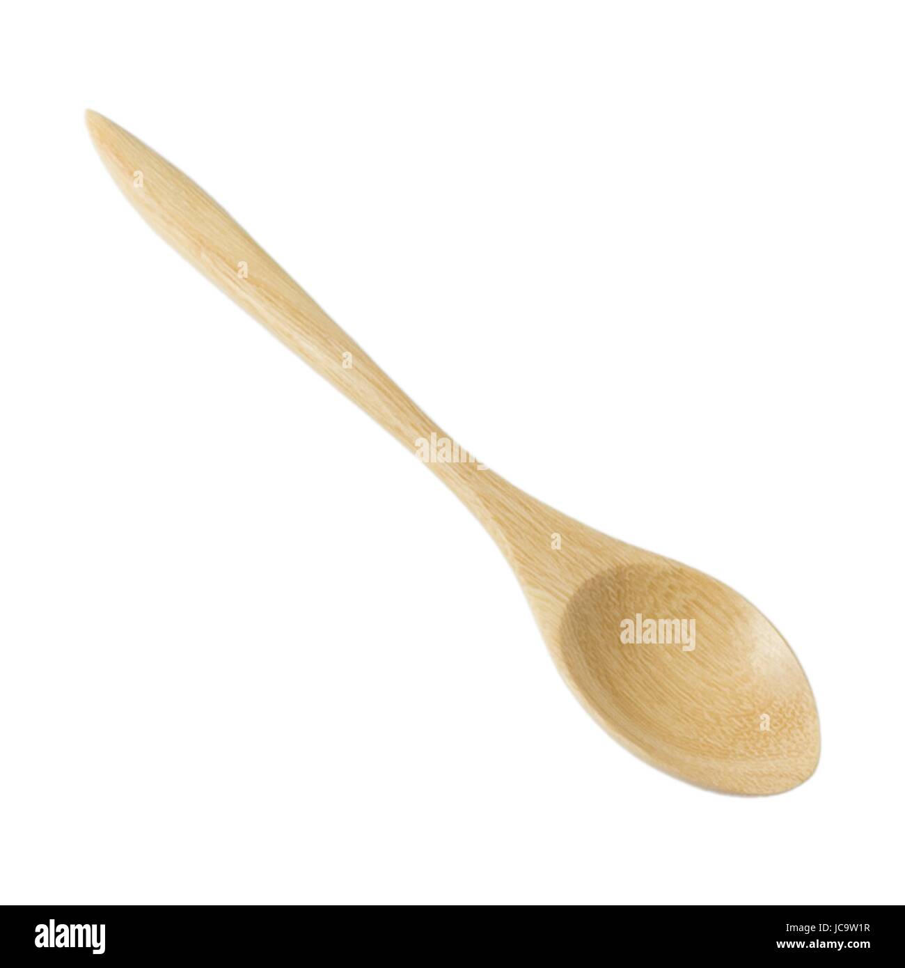 Kitchen Wood Utensil Wooden Spoon Isolated on White Background, Used ...