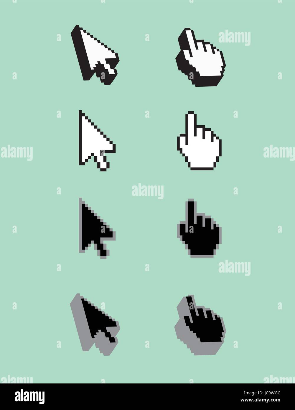 12 arrows pointer hand hi-res stock photography and images - Alamy