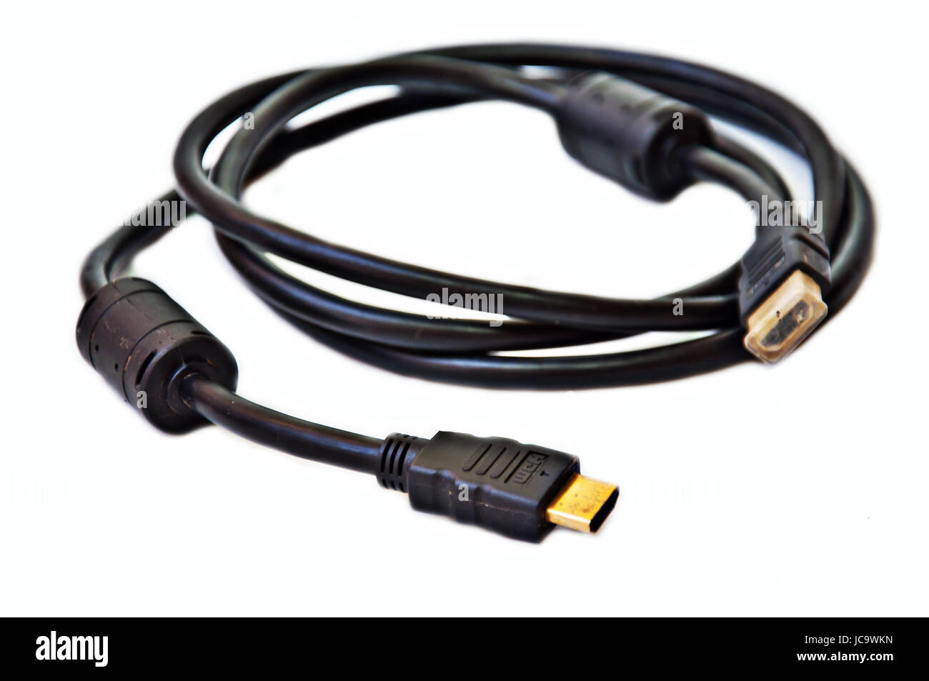 HDMI cable on white background Stock Photo - Alamy