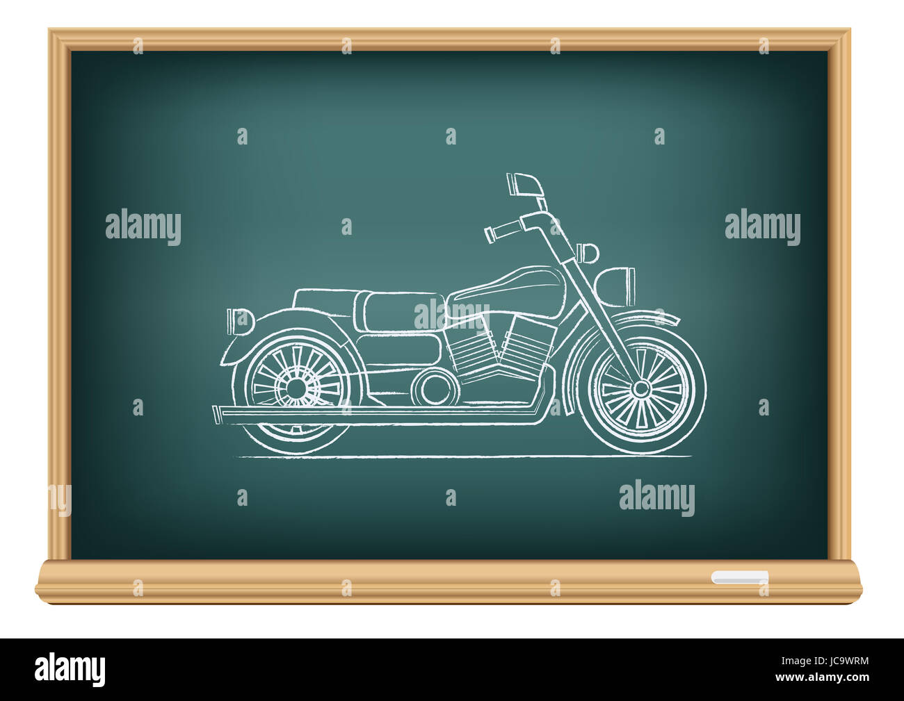 The school blackboard and chalk drawn motorcycle Stock Photo - Alamy