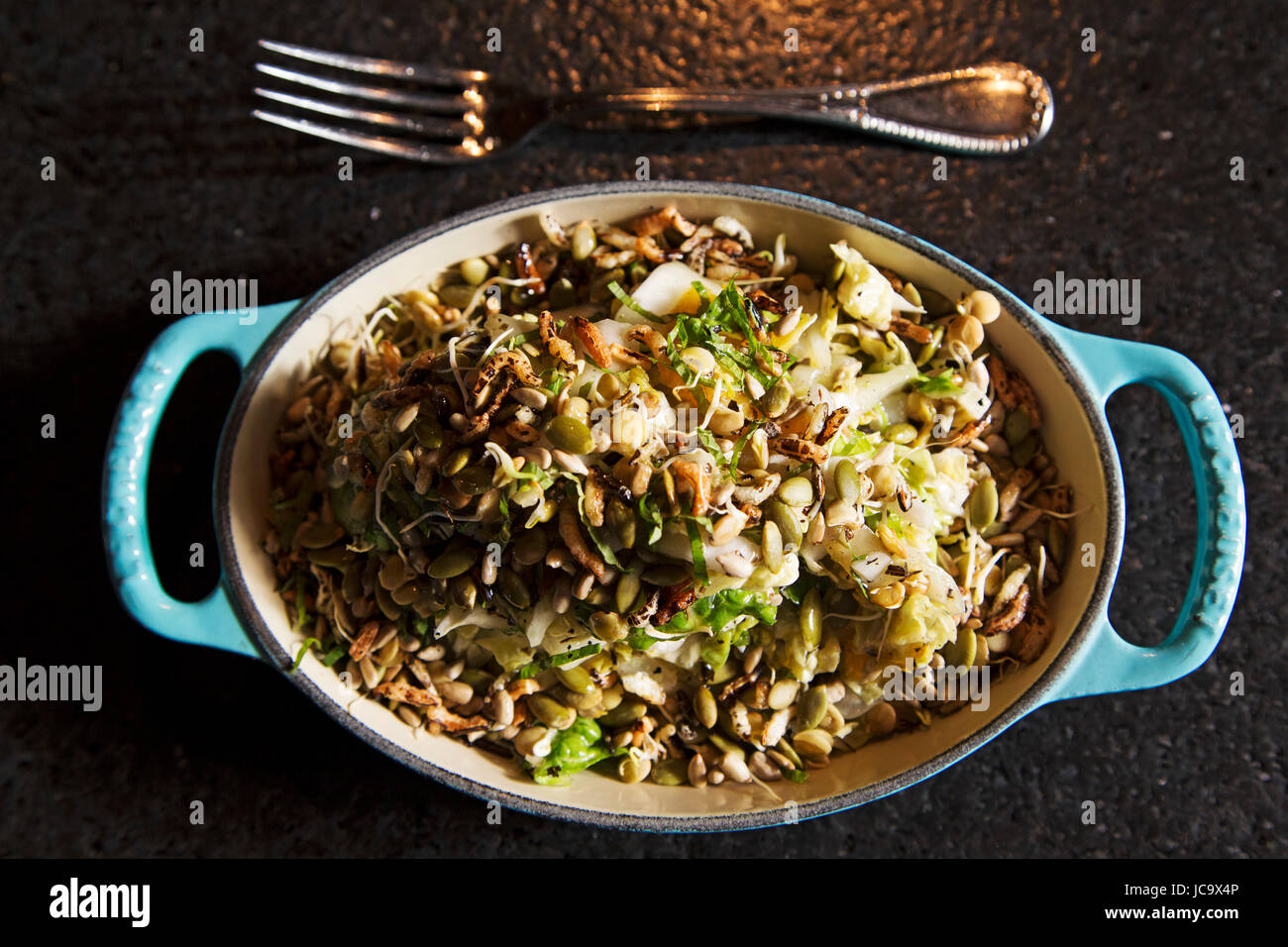A salad featuring wilted cabbage is served in the East Village in ...