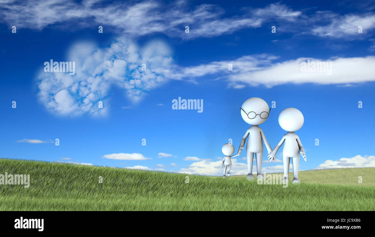 happy family scene outdoors for adv or others purpose use Stock Photo ...