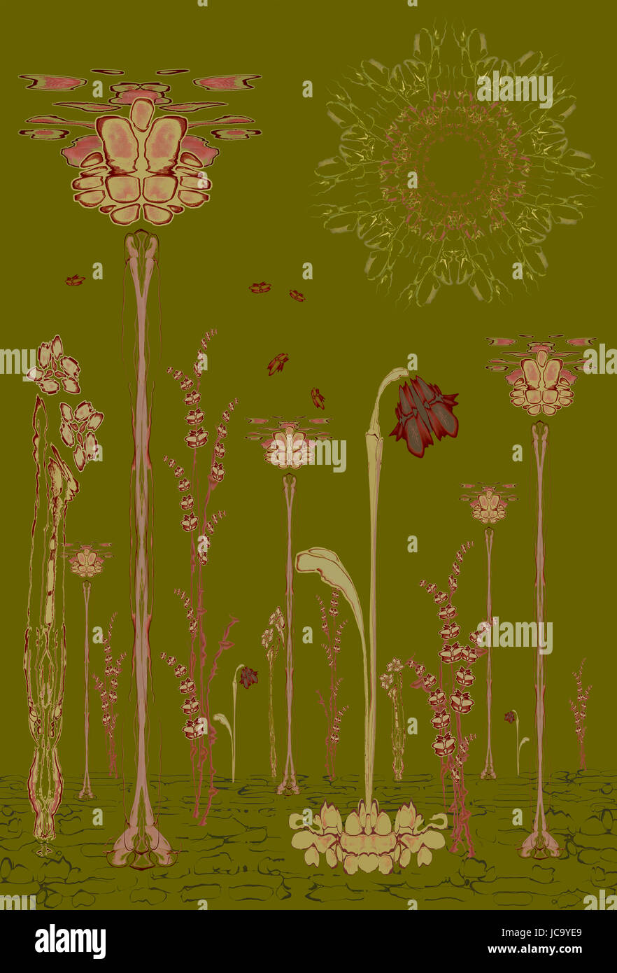 Blobflower Garden with View Original Digital Art Stock Photo - Alamy