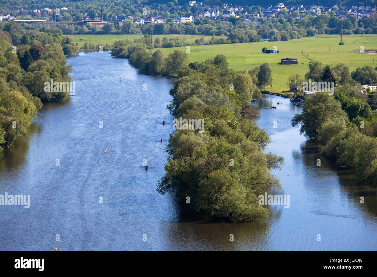 Germany, Ruhr Area, view from the Berger monument on the Hohenstein ...