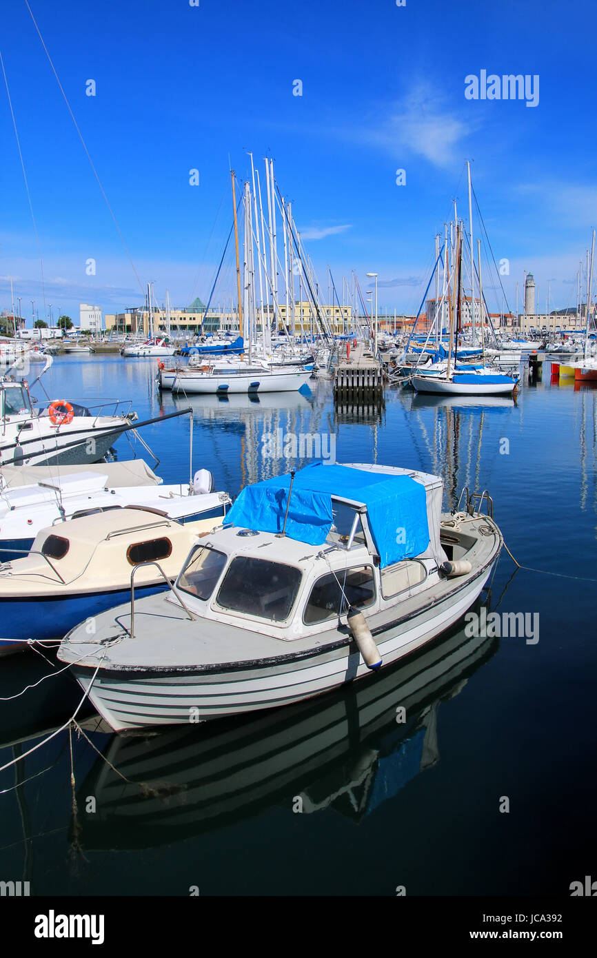Boat marina in Trieste, Italy. Trieste is the capital of the autonomous ...