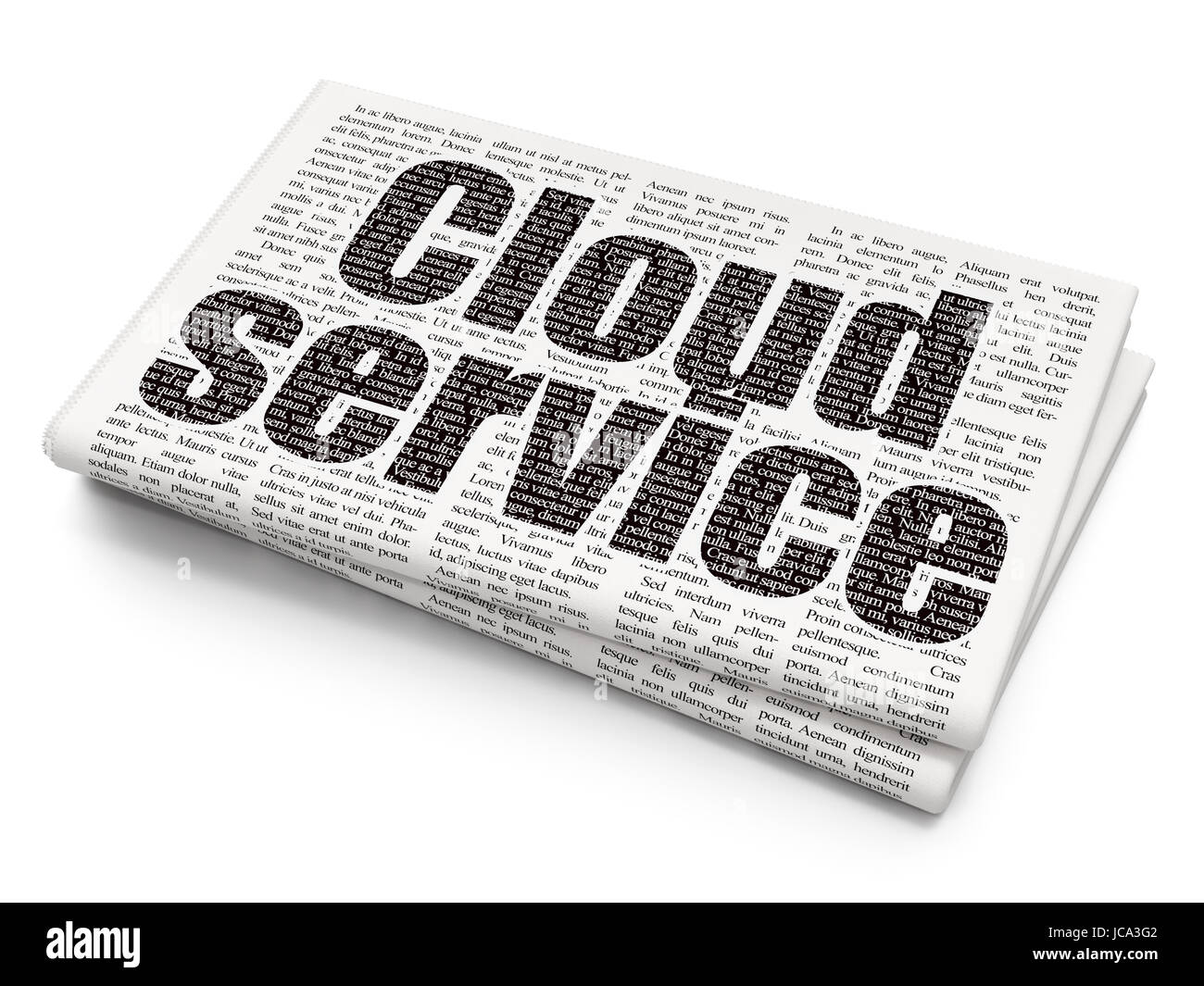 Cloud technology concept: Cloud Service on Newspaper background Stock ...