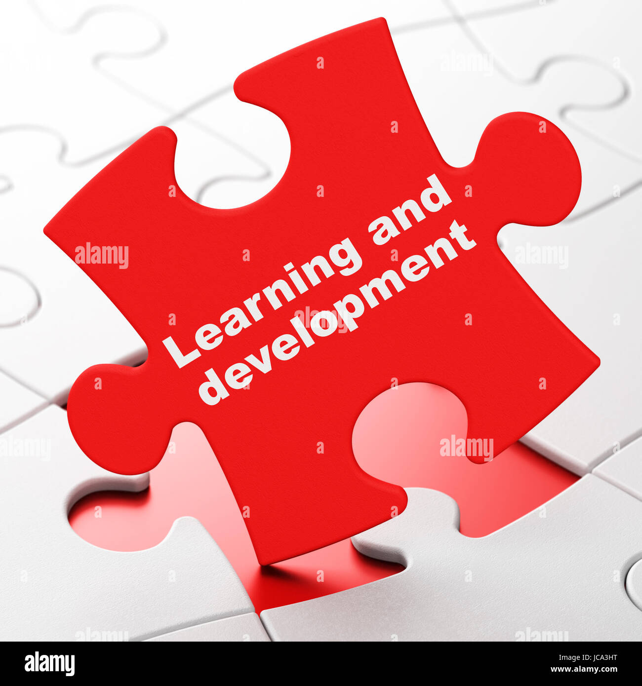 Studying concept: Learning And Development on puzzle background Stock ...
