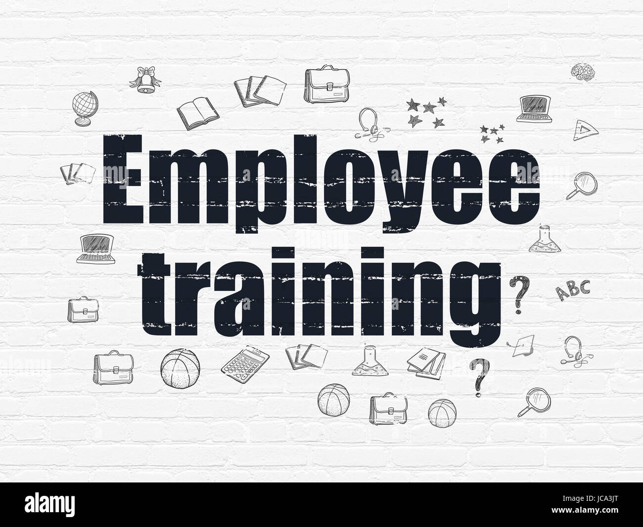 Learning concept: Employee Training on wall background Stock Photo - Alamy