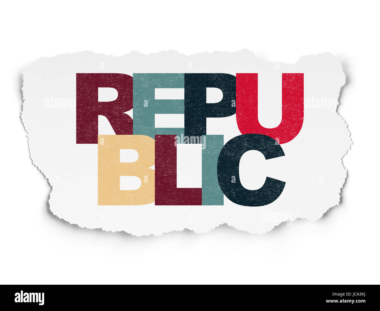 Politics concept: Republic on Torn Paper background Stock Photo - Alamy