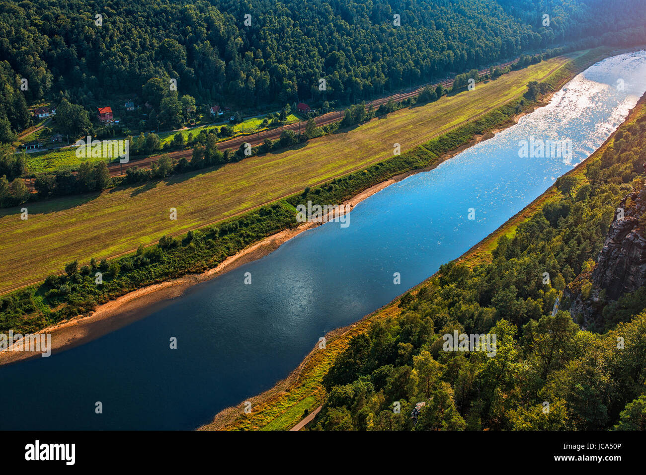 Elbe river summer season view Stock Photo - Alamy