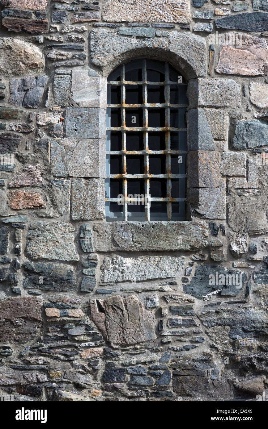 Narrow window in a stone wall Stock Photo - Alamy