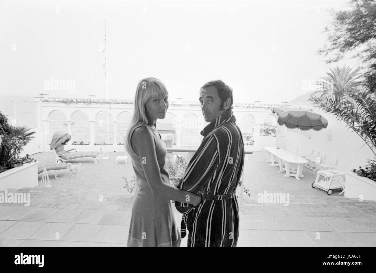 Charles Aznavour with wife Ulla Thorsell enjoying their holidays in ...