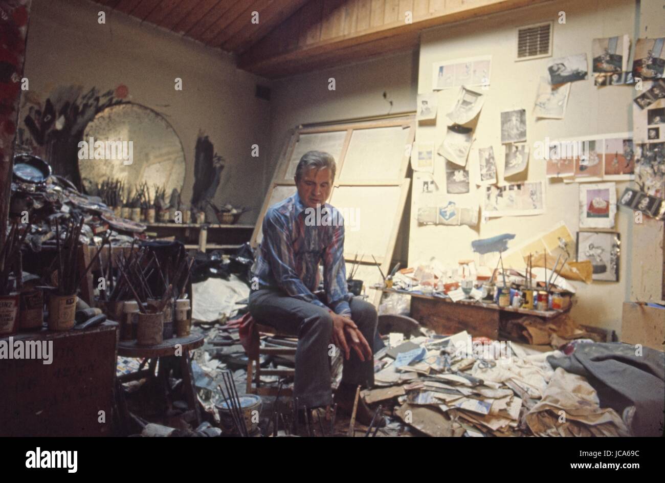 Francis Bacon in his studio in London in 1974. Photo Michael Holtz ...