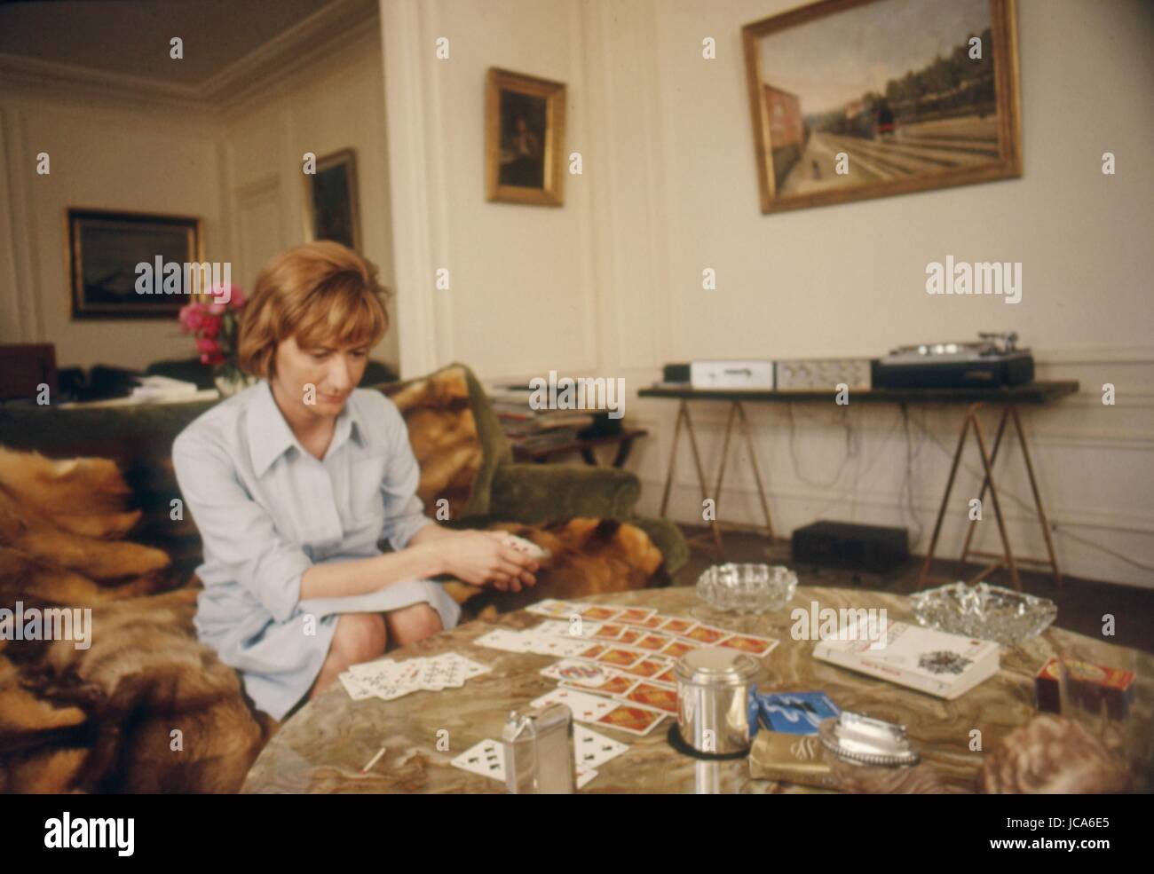 Françoise Sagan at home in Paris (135 avenue de Suffren). October 18 ...