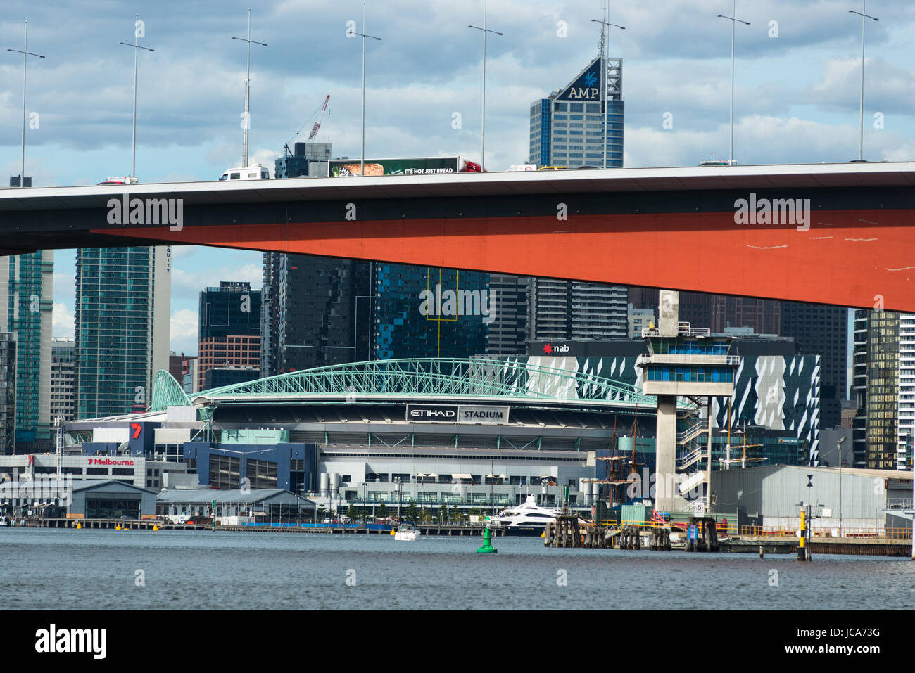 Bolte bridge over river Yarra, Melbourne, Victoria, Australia Stock ...