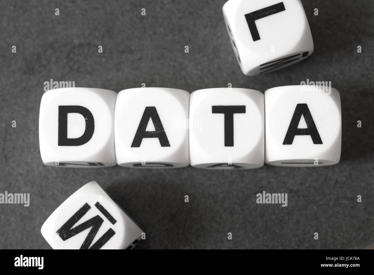 word data on white toy cubes Stock Photo - Alamy