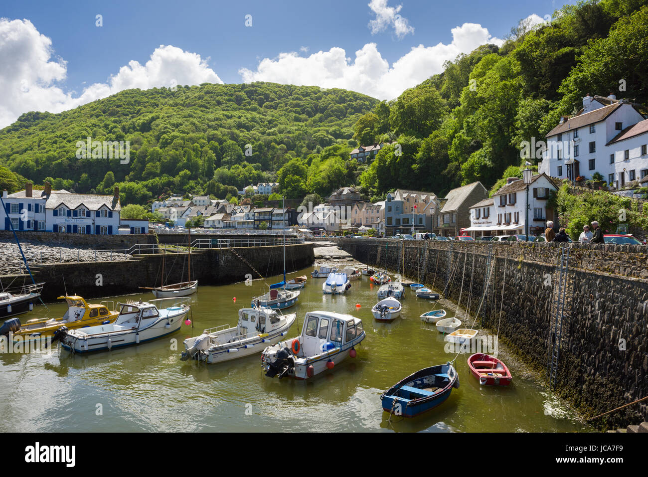 The harbour at Lynmouth on the North Devon coast in Exmoor National ...