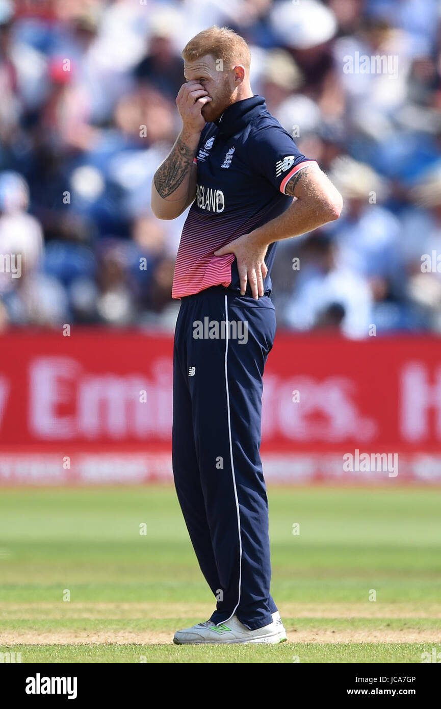 England's Ben Stokes shows his frustration during the ICC Champions ...