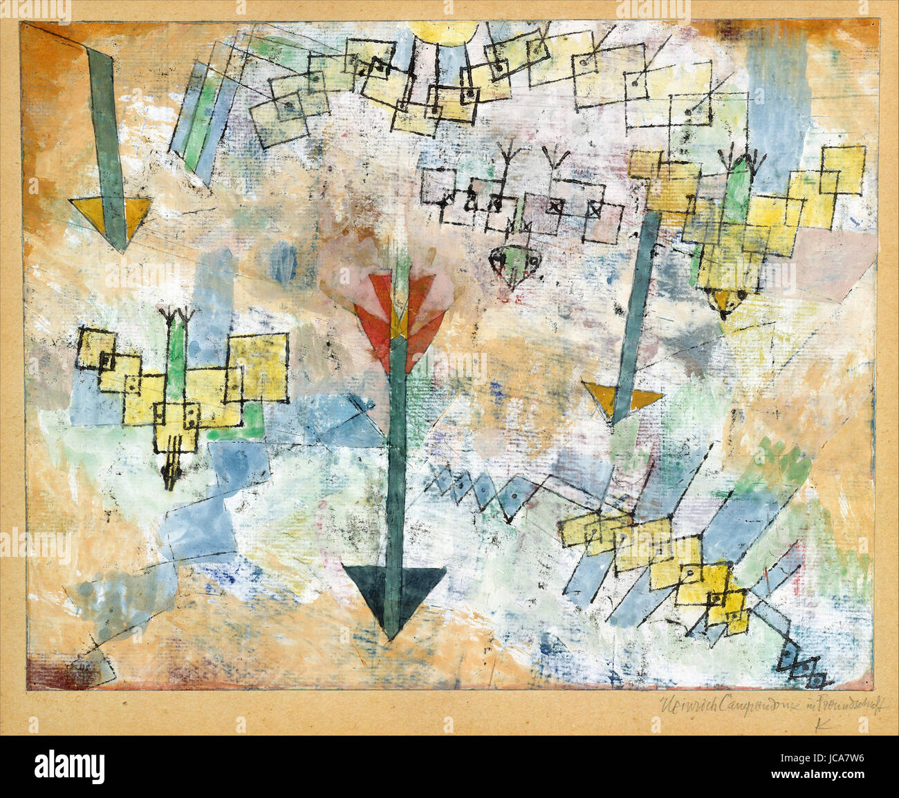 Paul Klee - Birds Swooping Down and Arrows Stock Photo - Alamy