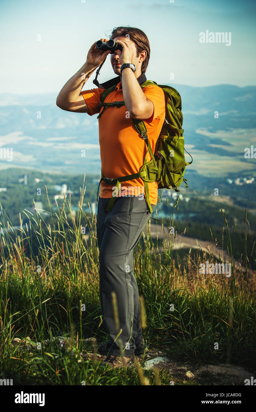 Man looking mountains hi-res stock photography and images - Alamy