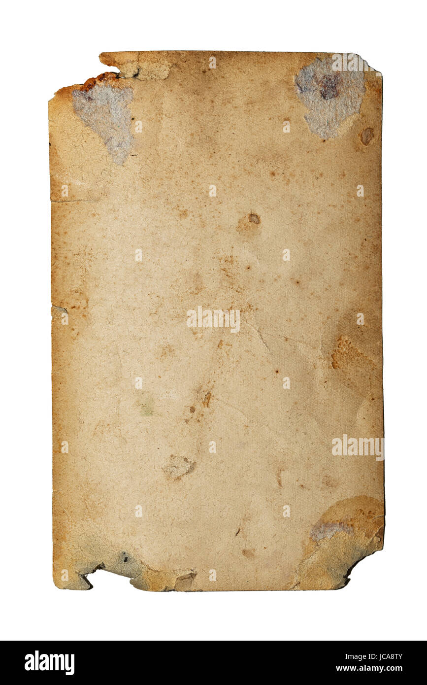 Stained old paper with rough edges isolated on a white background Stock ...