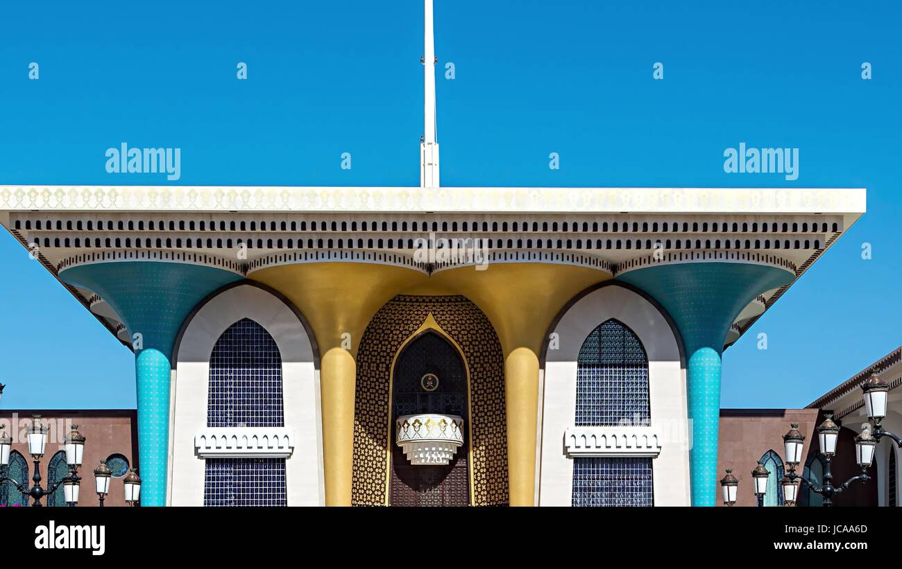 MUSCAT, OMAN - December 24, 2016: Al Alam Palace in Muscat, Oman. It ...