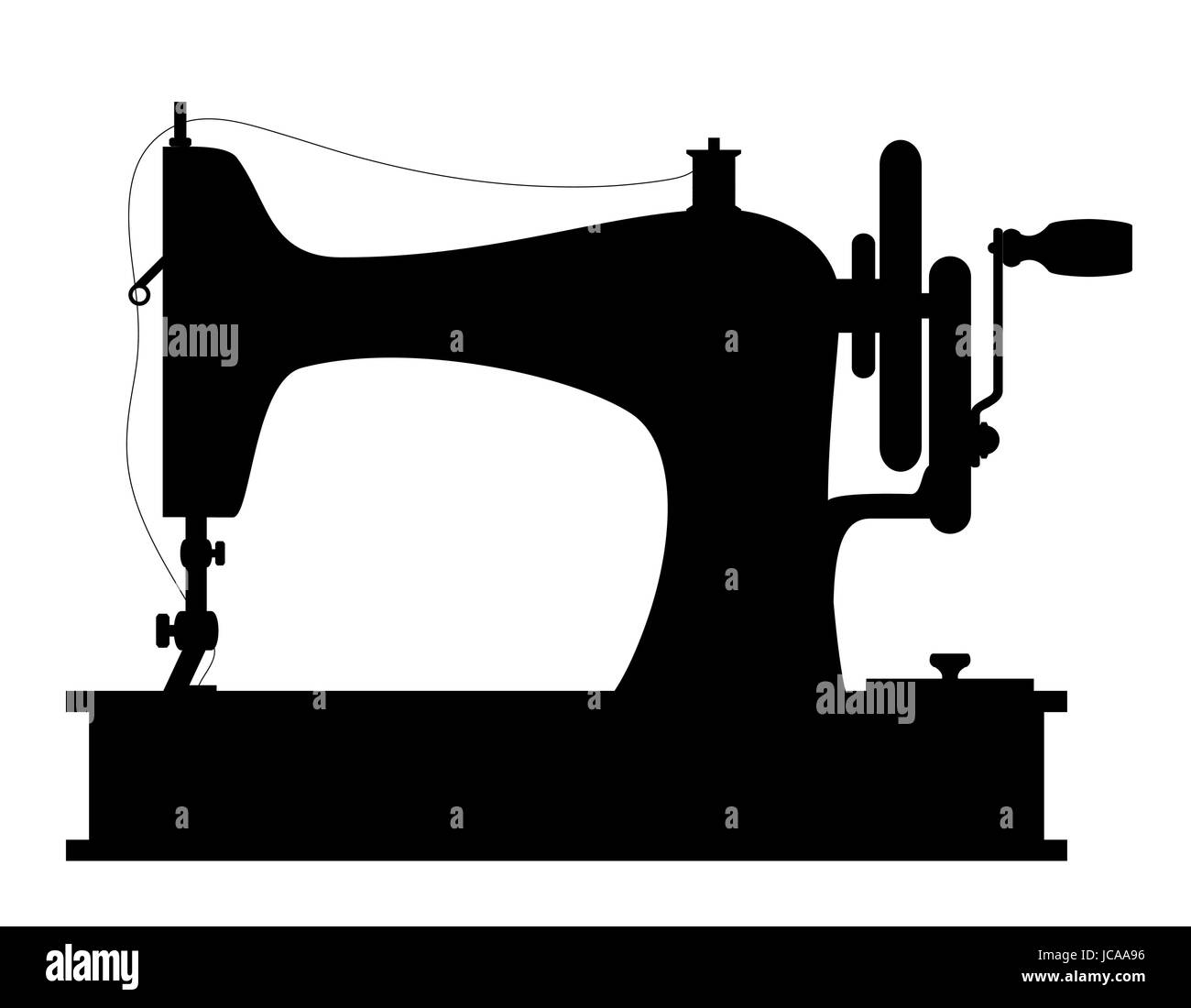 Sewing Machine Old Retro Vintage Icon Stock Vector Illustration