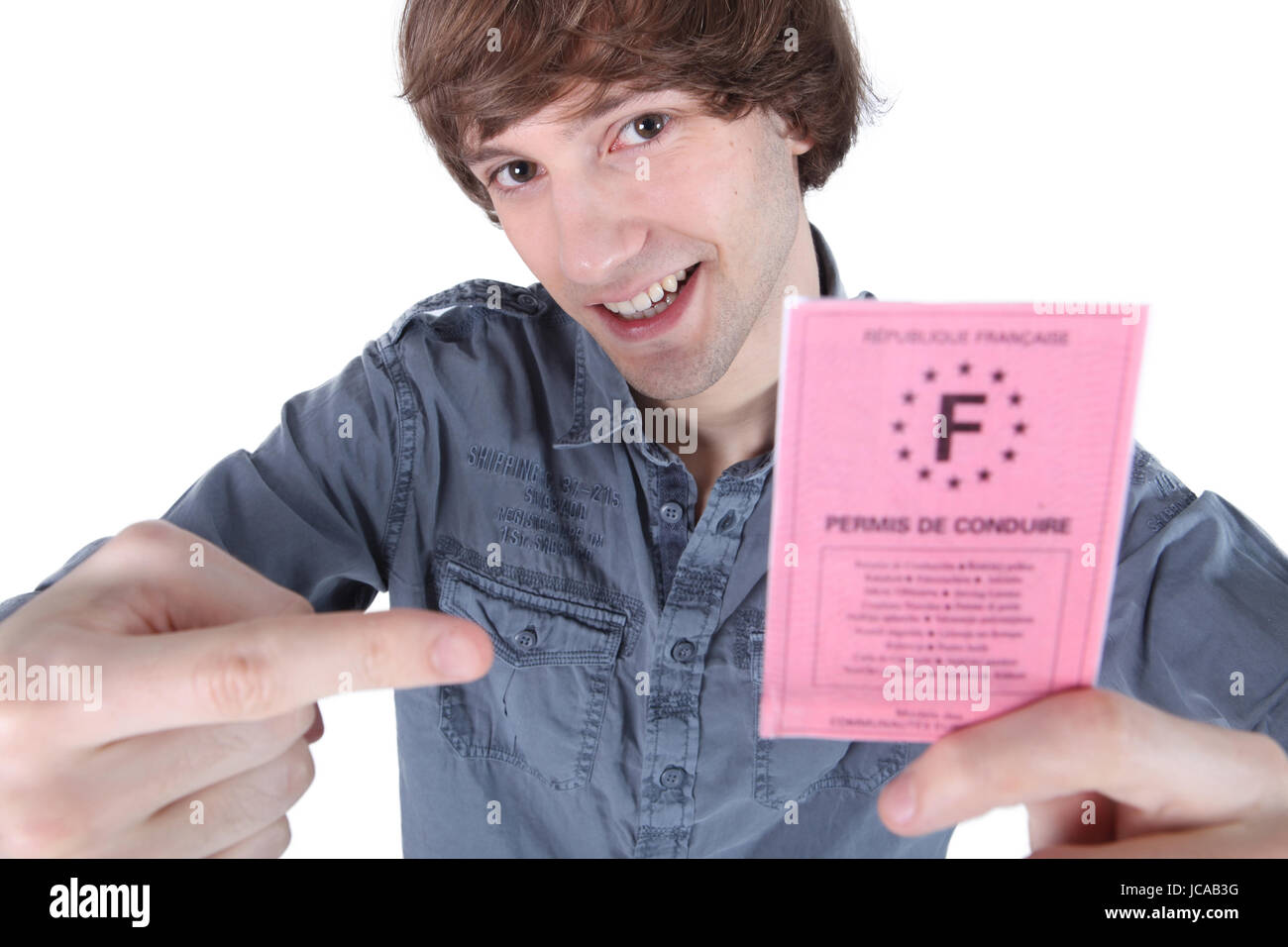 boy with driving license Stock Photo - Alamy