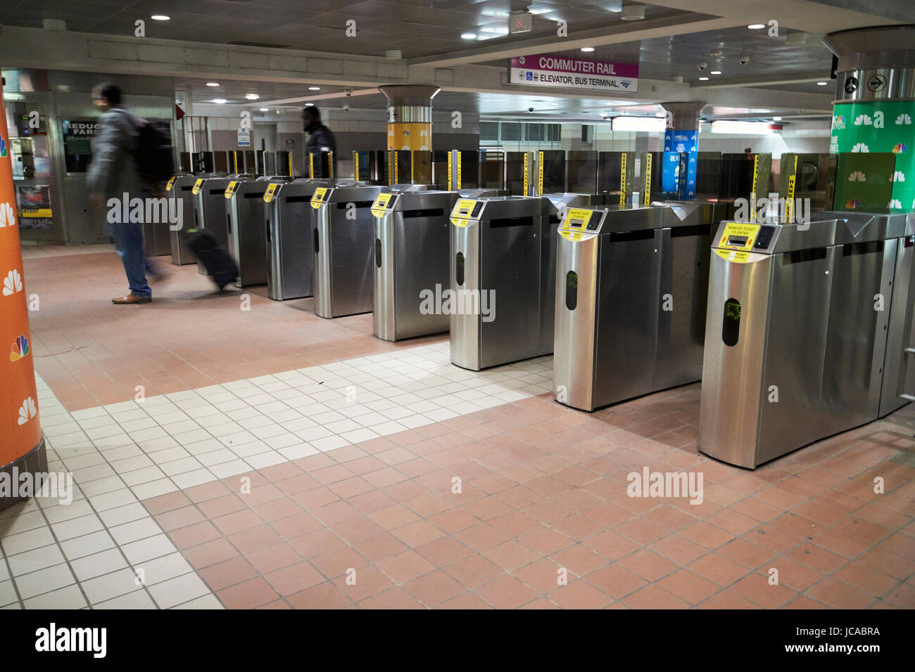 South Street Station mbta subway entrance gates Boston USA Stock Photo ...
