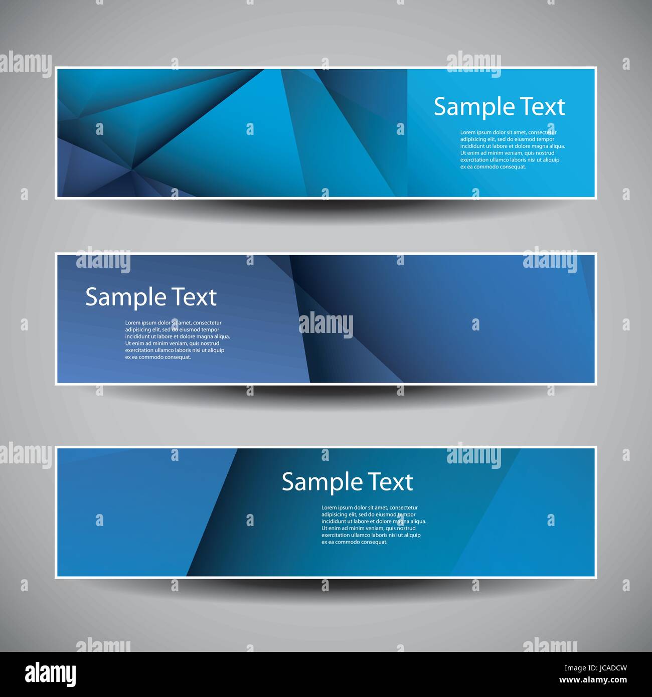 Banner or Header Designs with Blue Abstract Geometric Pattern, Modern ...