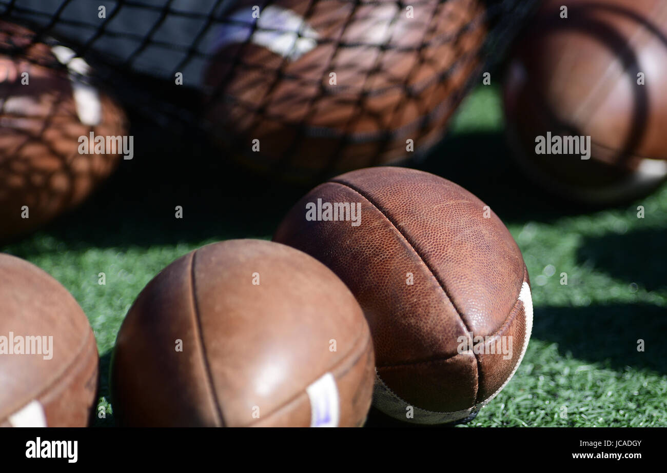 A group of footballs Stock Photo - Alamy