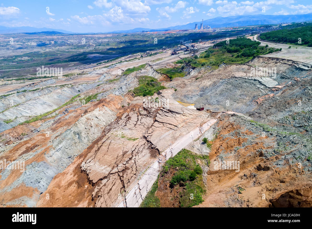 Landslide in lignite mine of Amyntaio, Florina, Greece Stock Photo - Alamy