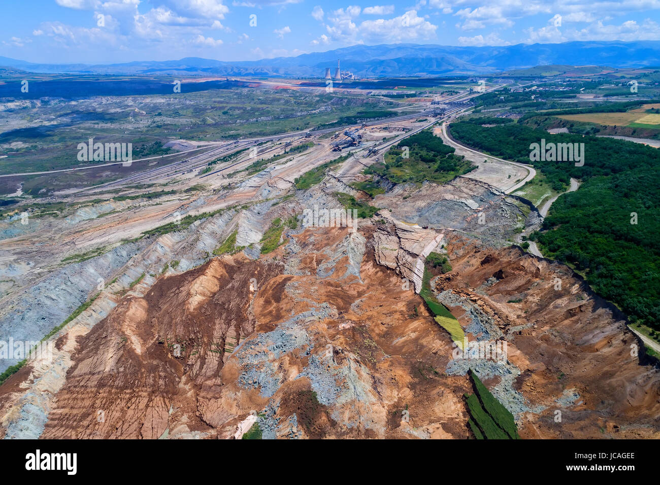 Landslide in lignite mine of Amyntaio, Florina, Greece Stock Photo - Alamy