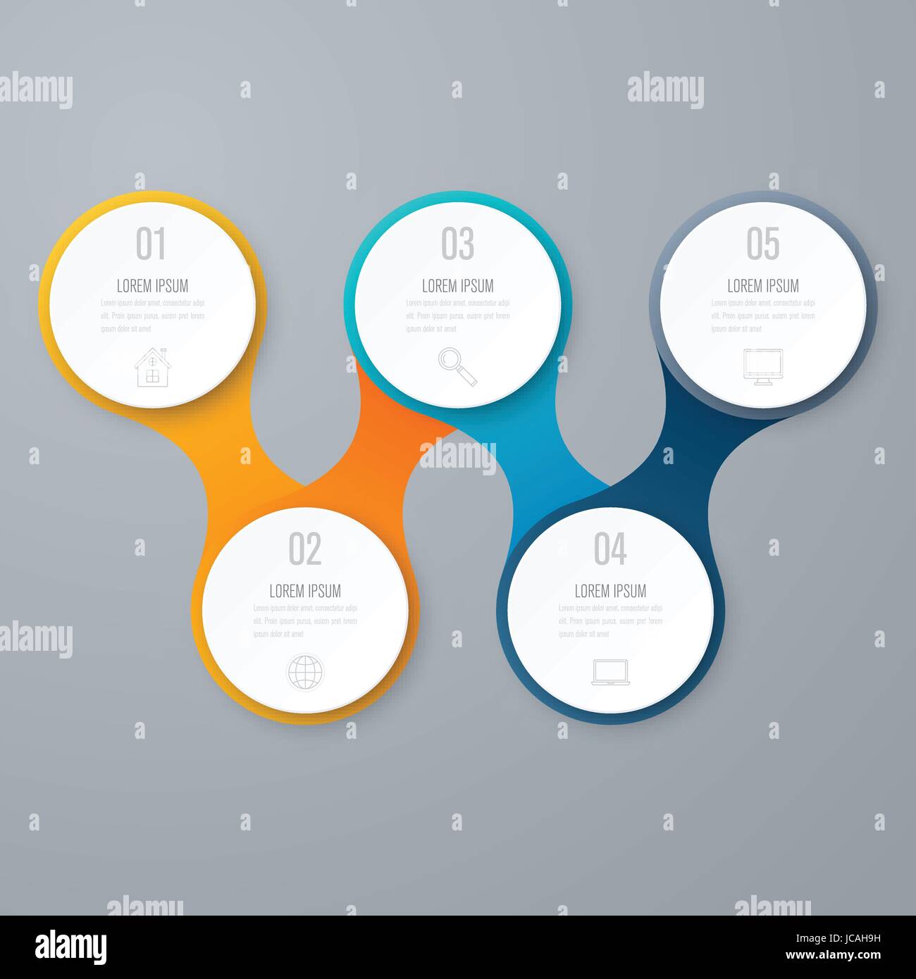 Infographics banner circle step hi-res stock photography and images - Alamy