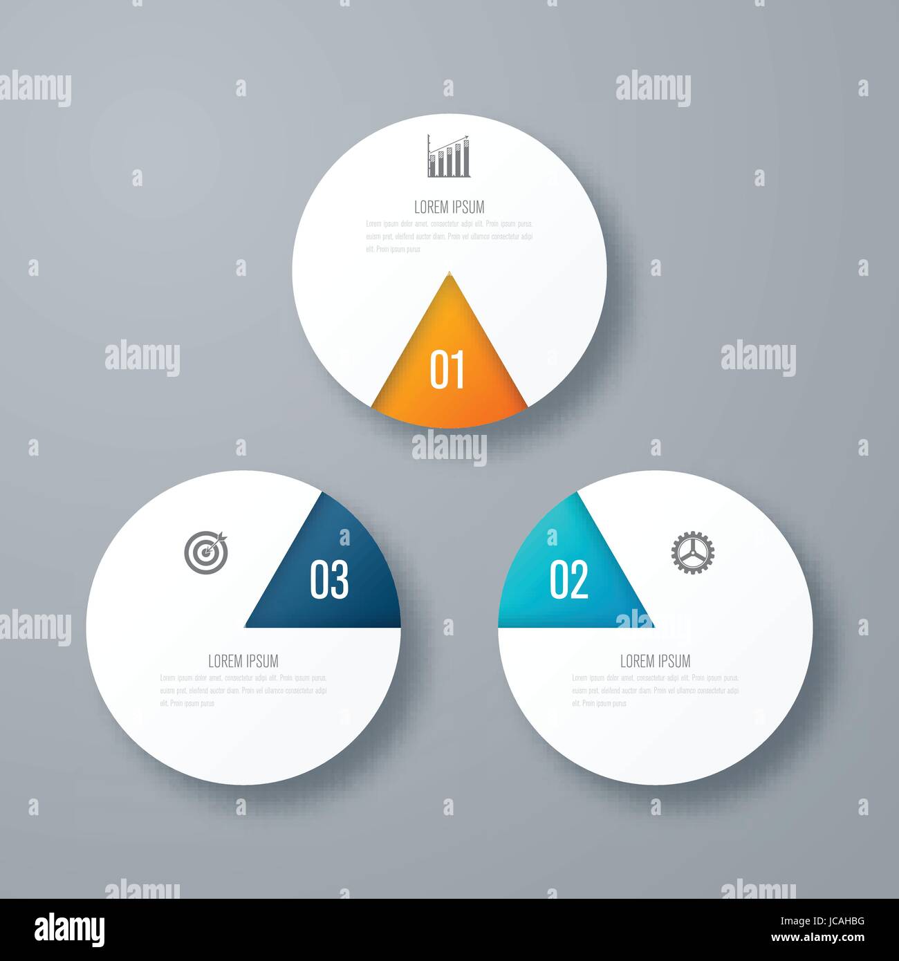 Infographic 3 part circle hi-res stock photography and images - Alamy