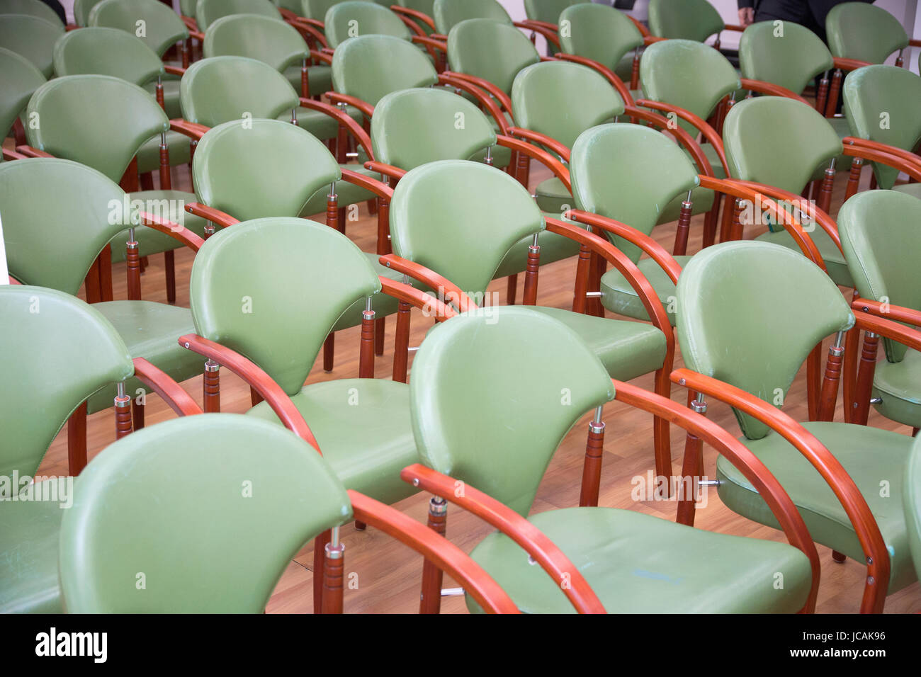 Comfortable seats in empty corporate meeting office for presentation ...
