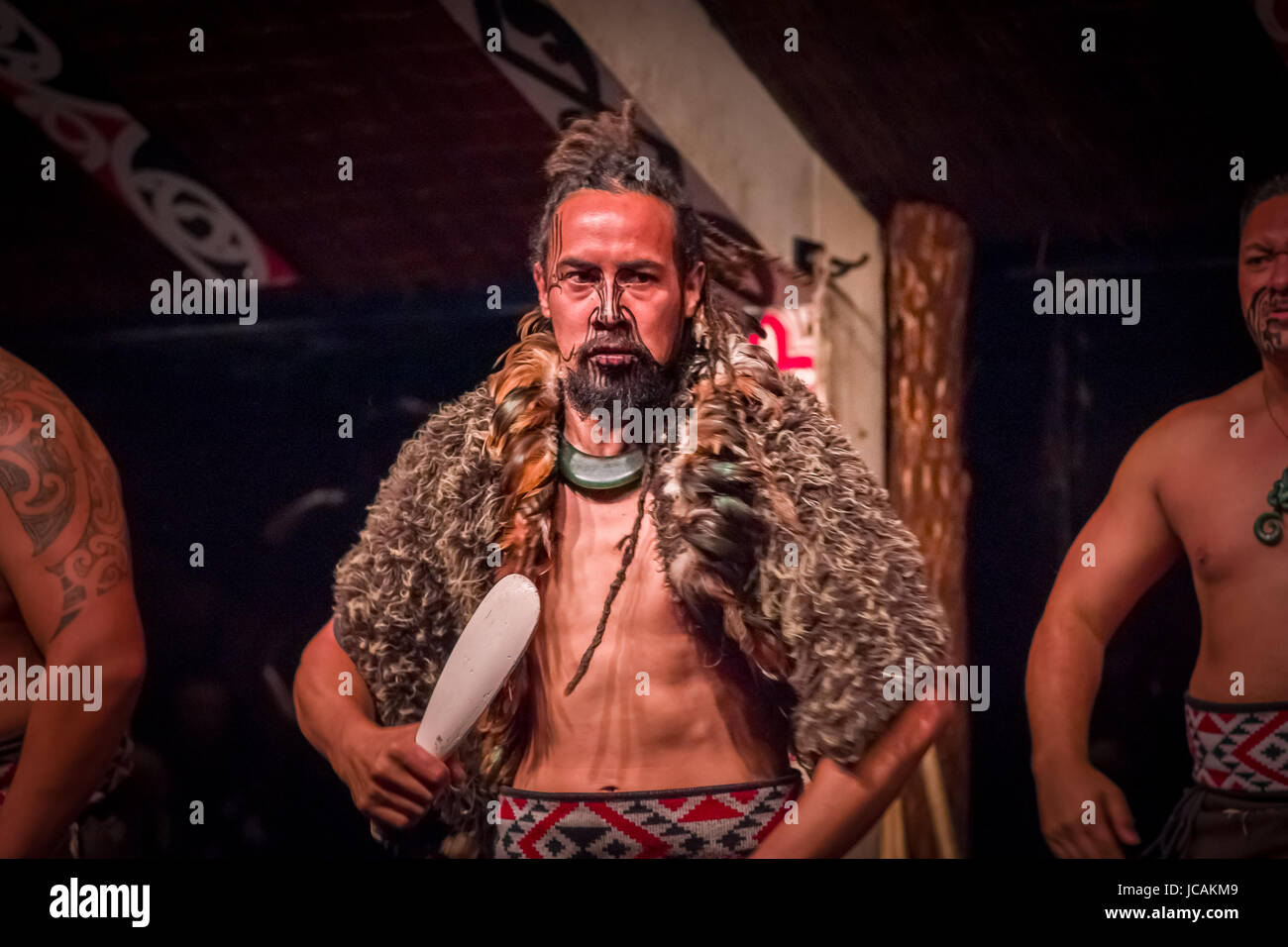 NORTH ISLAND, NEW ZEALAND- MAY 17, 2017: Serious Tamaki Maori man ...
