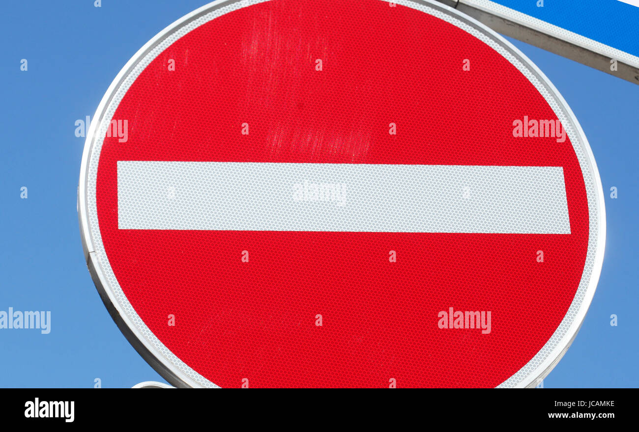 Road Sign no entry, do not enter, one-way street Stock Photo - Alamy