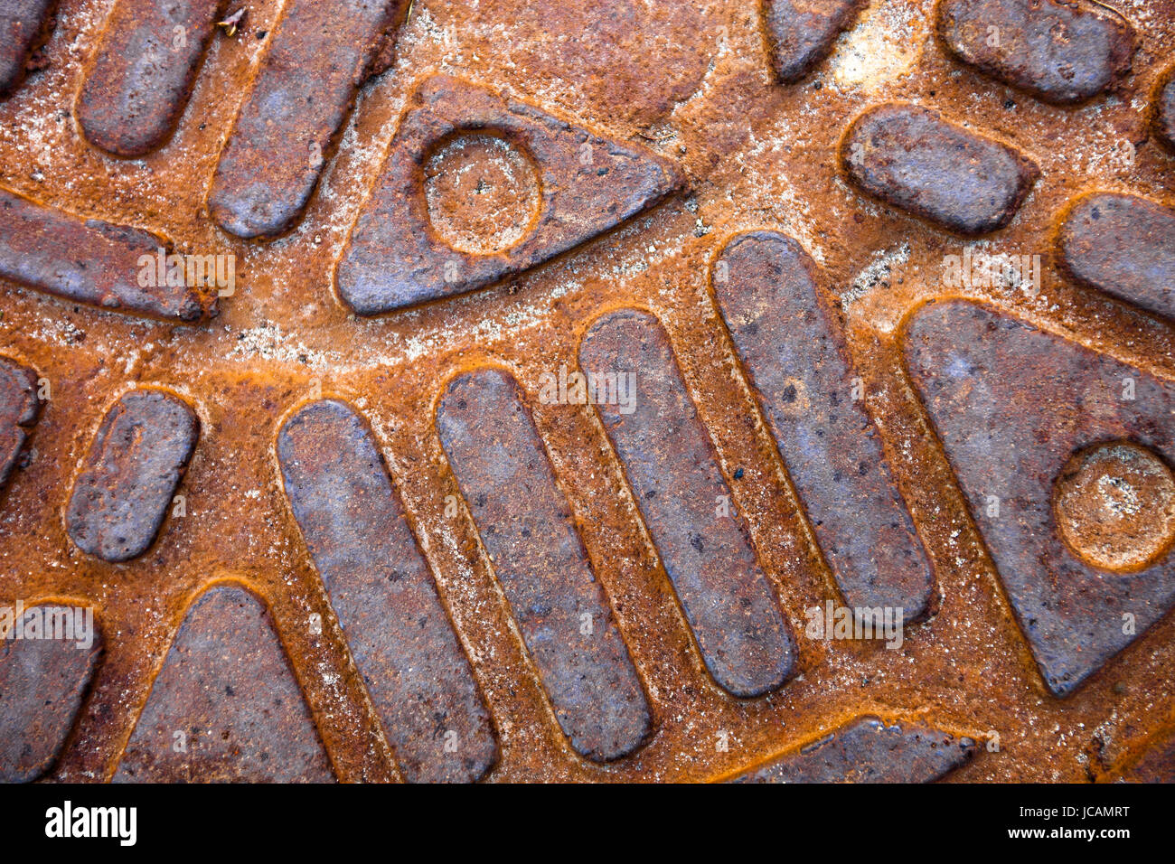 Closeup of the metal manhole cover surface Stock Photo - Alamy