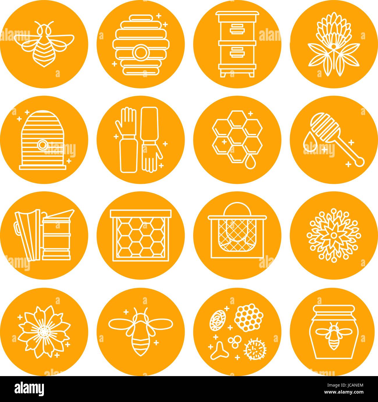 Set of icons of beekeeping, honey, apiary Stock Vector Image & Art - Alamy