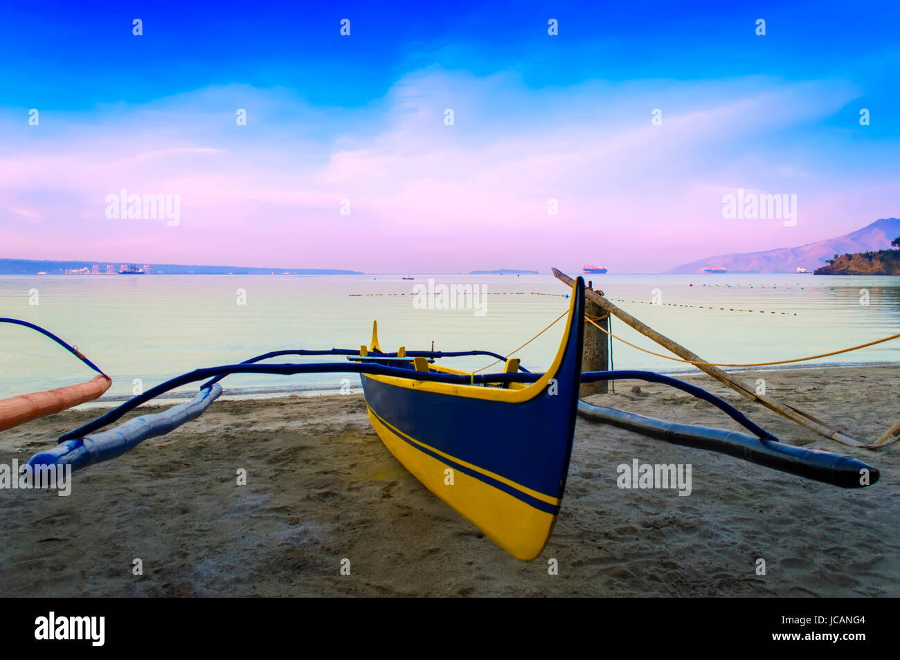 Philippines Boat Early Morning in Subic Bay Stock Photo - Alamy