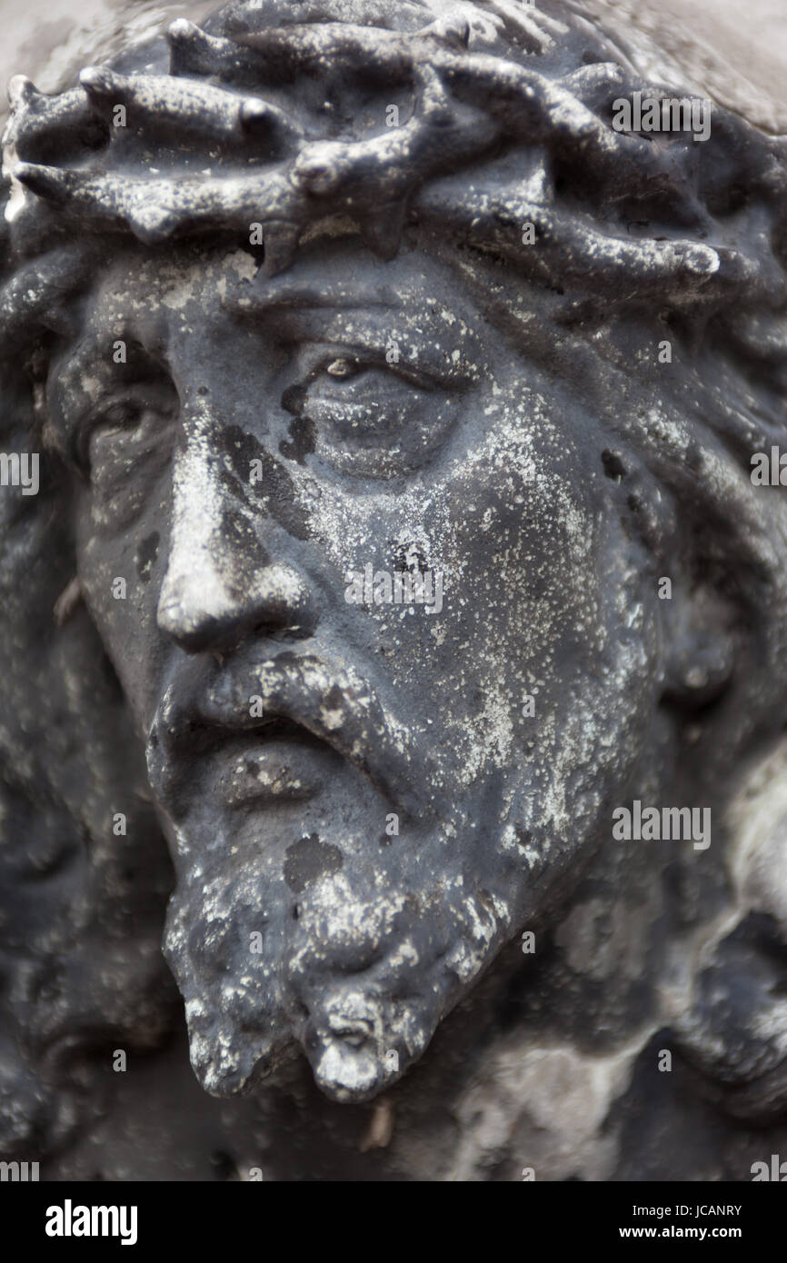 Old cemetery marble sculpture of Jesus Christ Stock Photo - Alamy