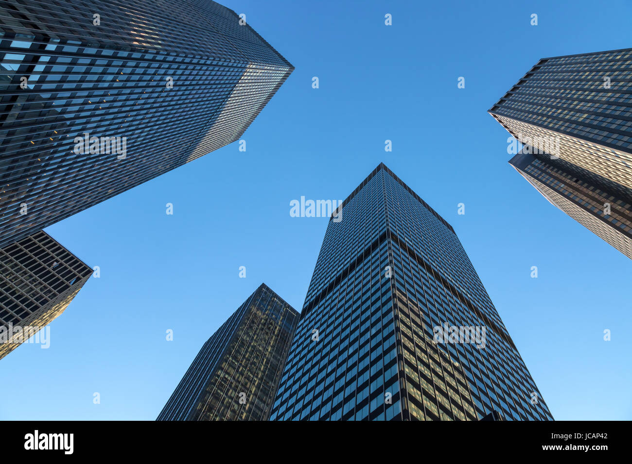 structures of the high rises in New York City, USA, from the high angle ...