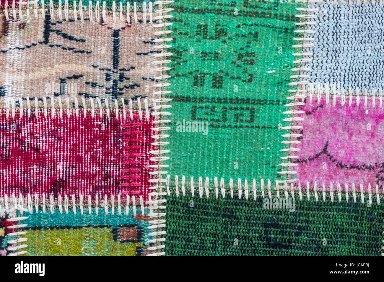 Texture of a piece of old carpet to sew thick threads Stock Photo - Alamy