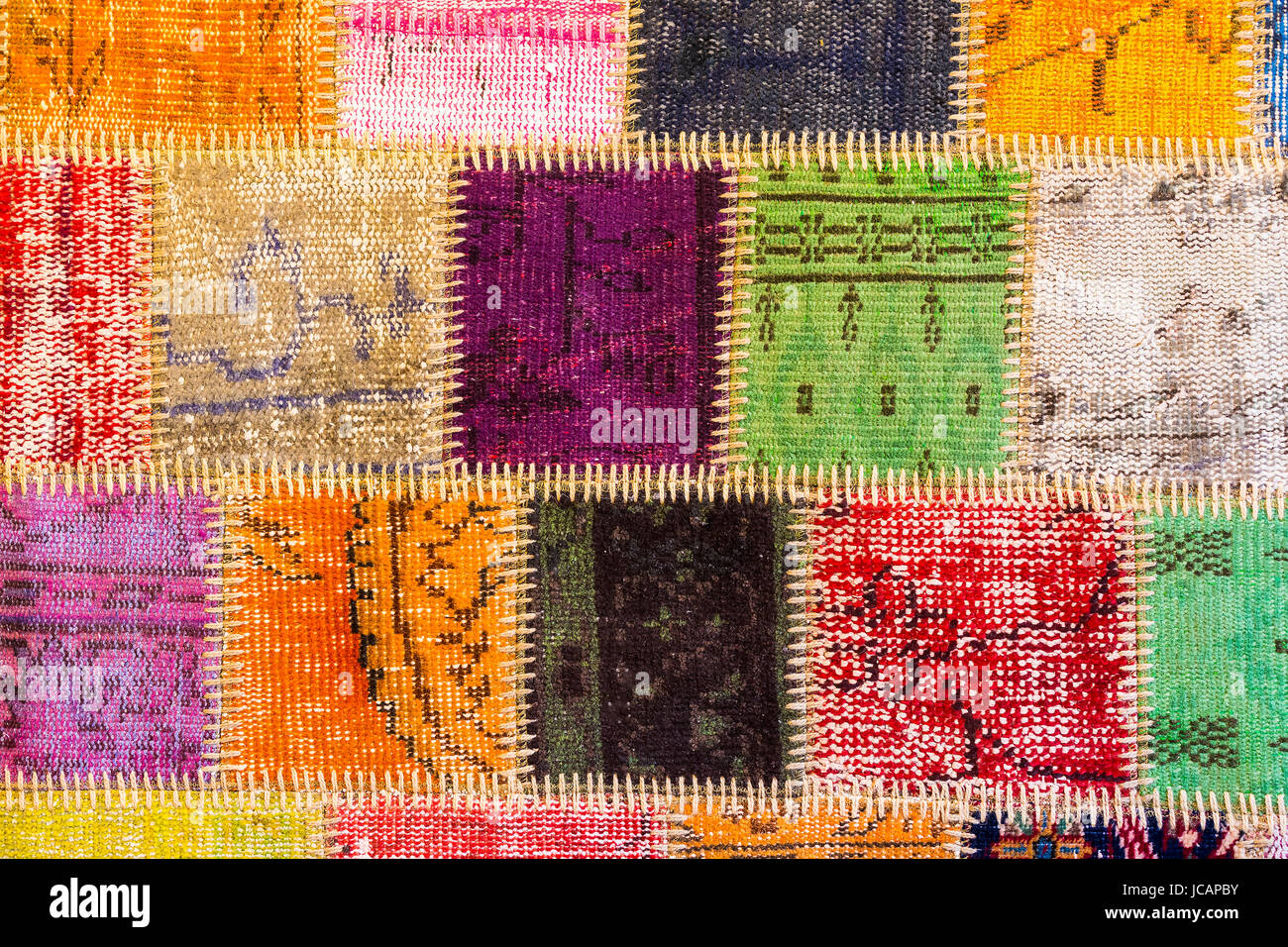 Texture of a piece of old carpet to sew thick threads Stock Photo - Alamy