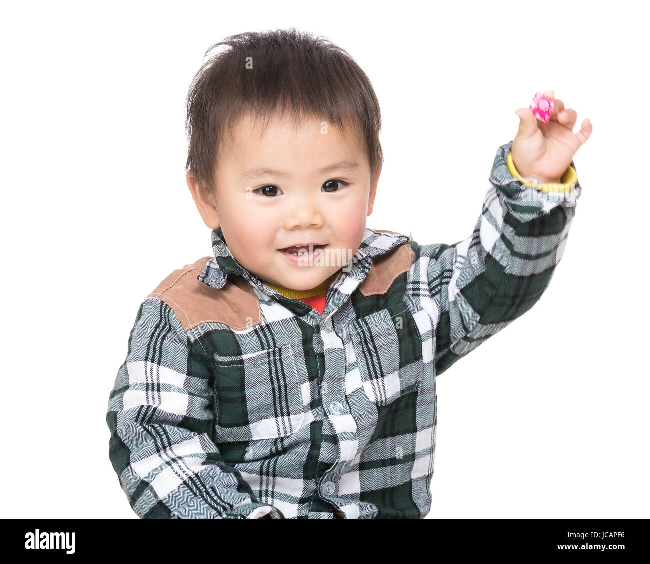 Asia baby boy hand up Stock Photo - Alamy