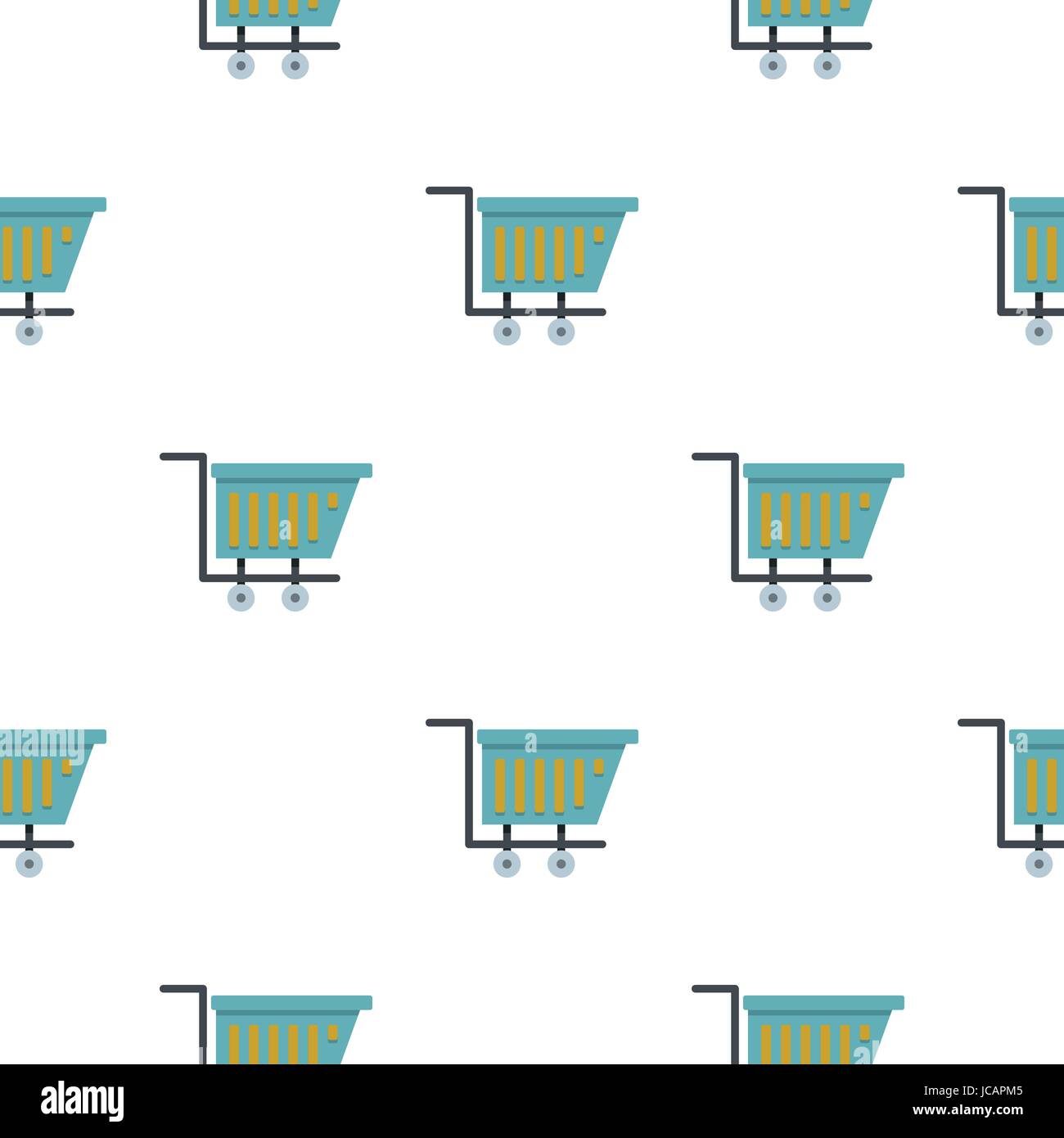 Blue shopping trolley pattern flat Stock Vector Image & Art - Alamy